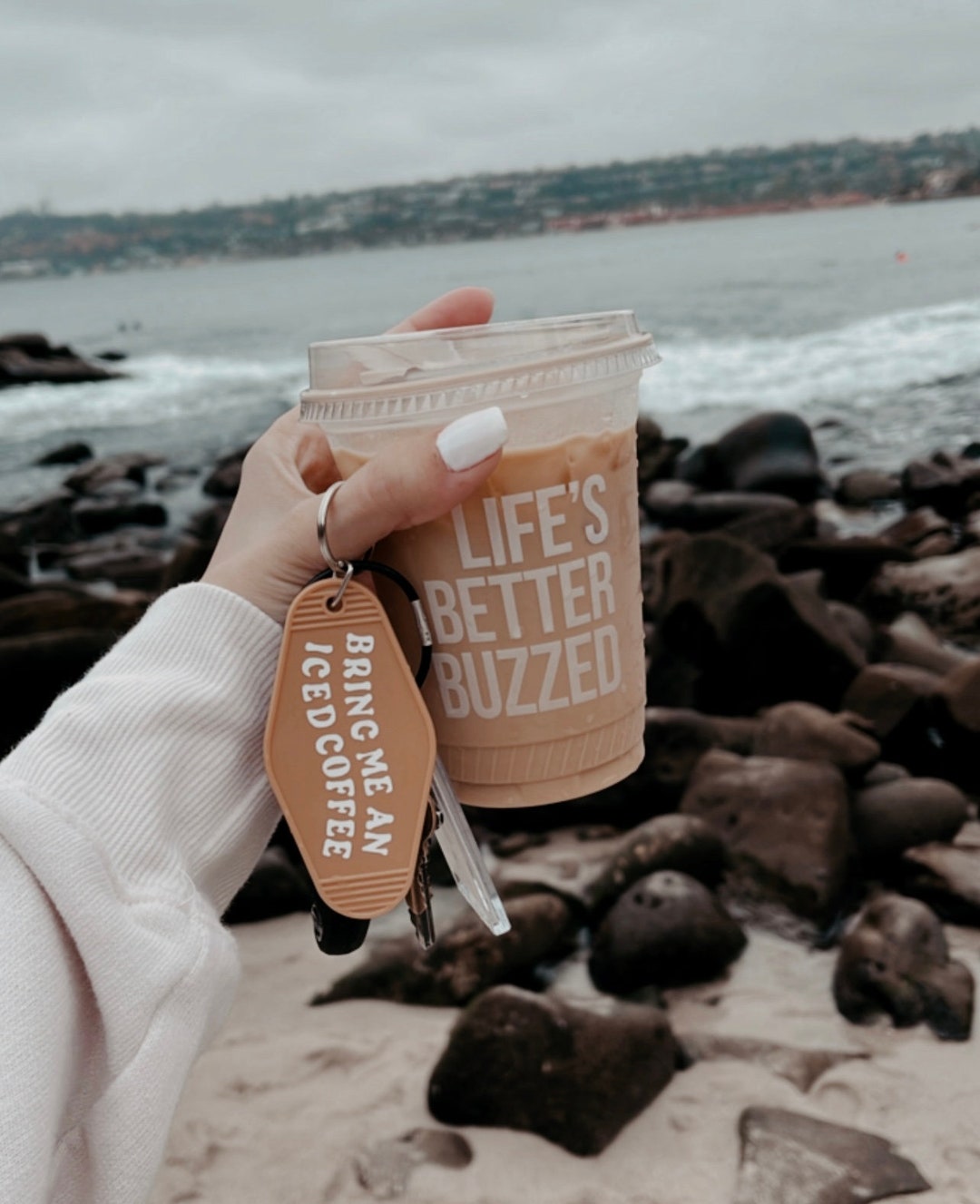 Bring Me an Iced Coffee Keychain Coffee Key Ring Motel Style Keychain ...