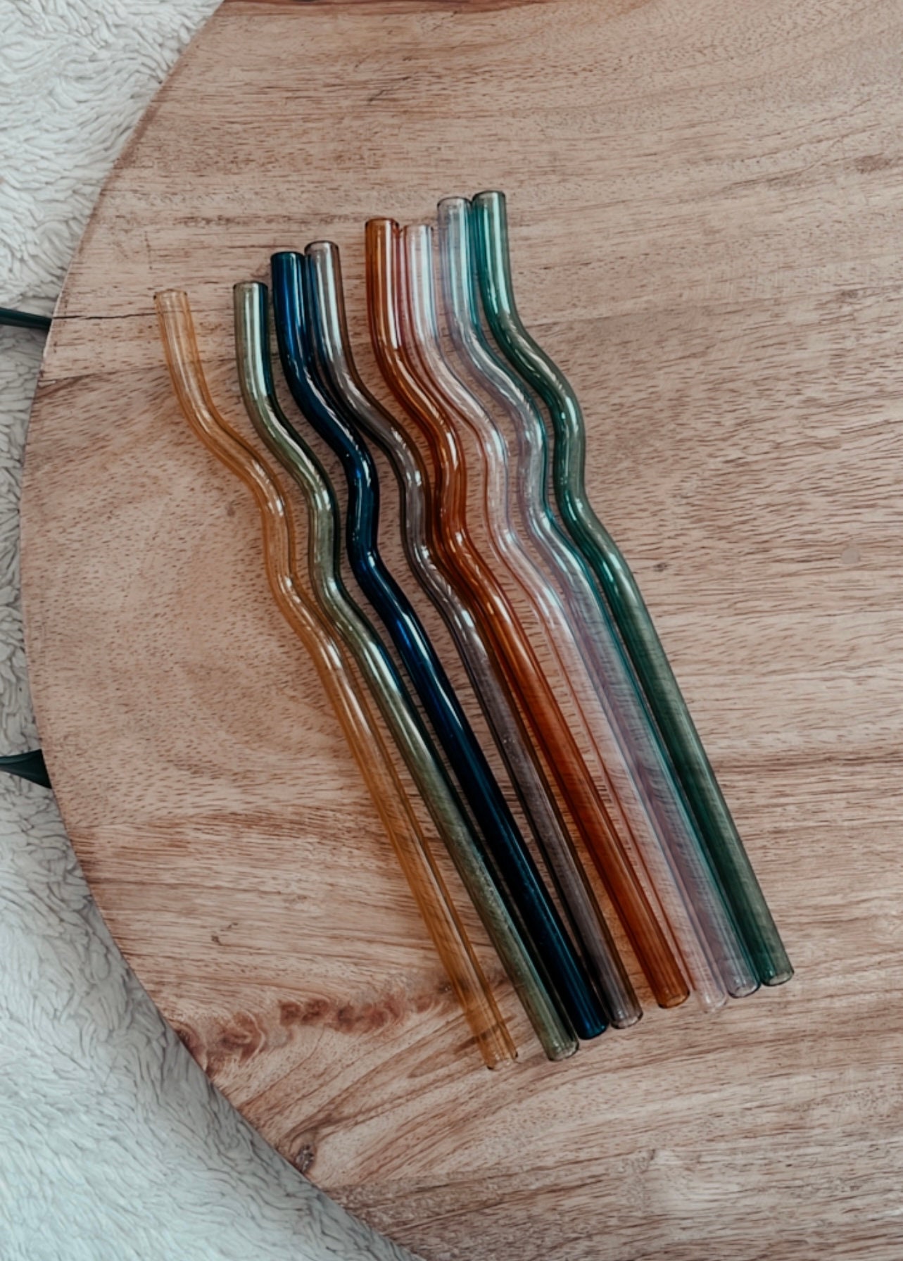 Wavy Glass Colored Straws Trendy Glass Straw Color Straws Straw for ...