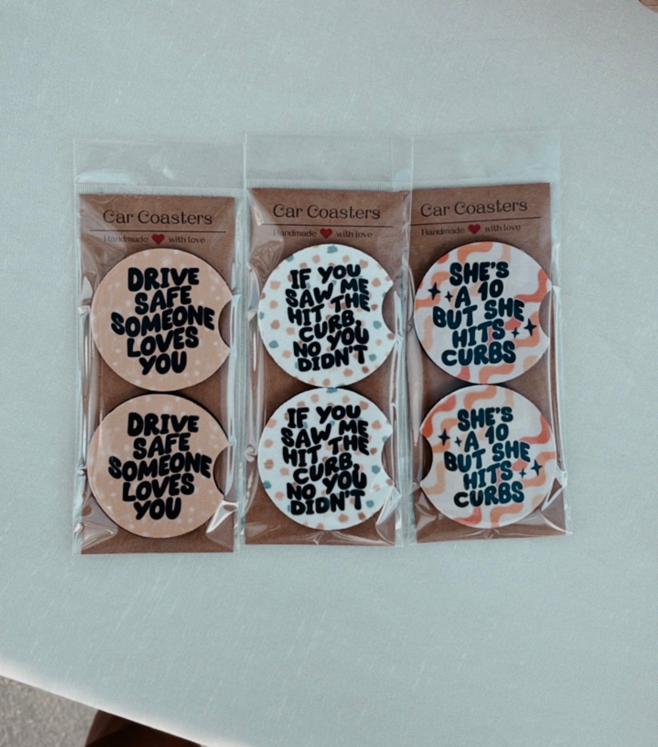 Trendy Car Coasters - Girl Car Coaster Set - Funny Coasters - Aesthetic ...