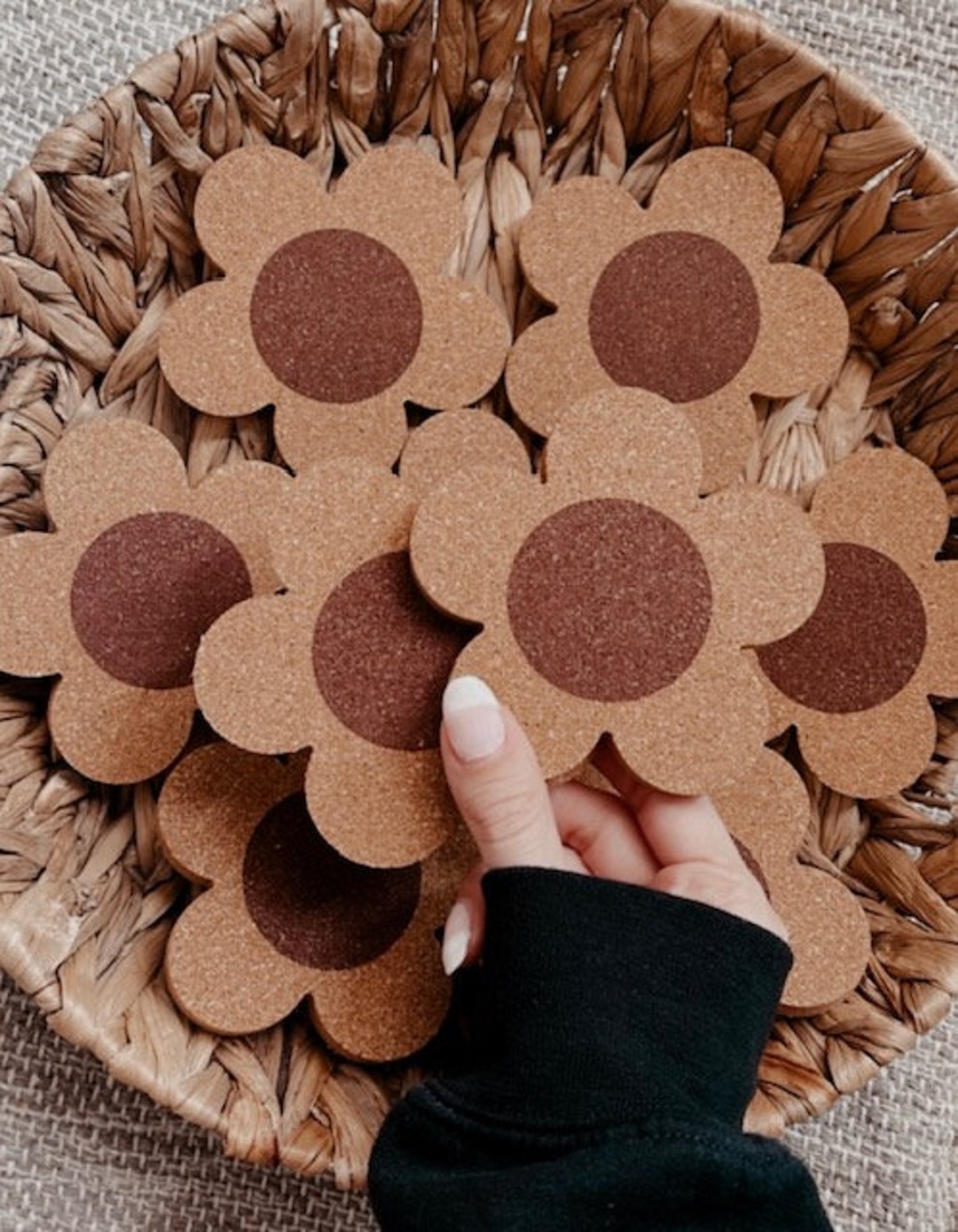 Daisy Cork Coasters Flower Coasters Floral Coaster Trendy Coasters ...