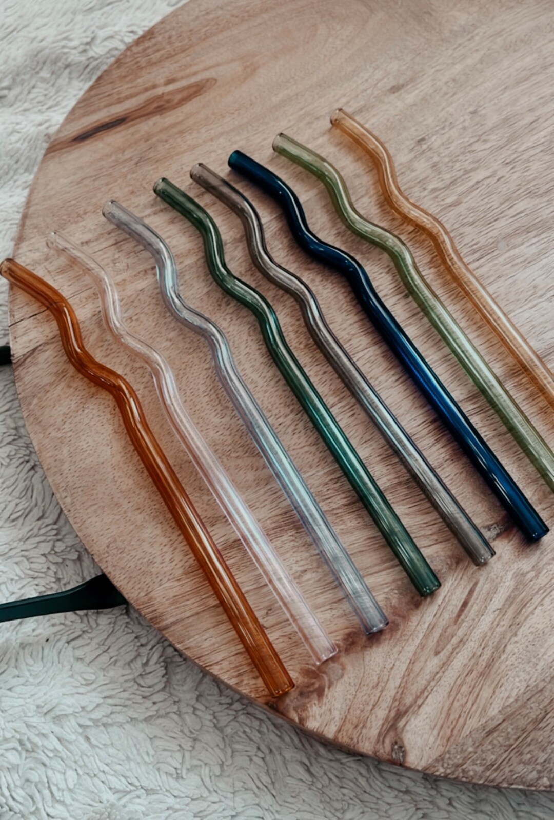 Wavy Glass Colored Straws Trendy Glass Straw Color Straws Straw for ...