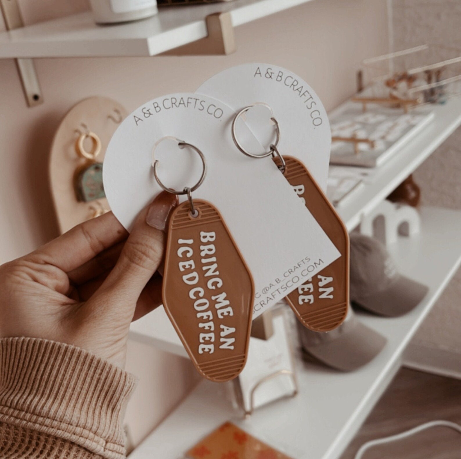 Bring Me an Iced Coffee Keychain Coffee Key Ring Motel Style Keychain ...