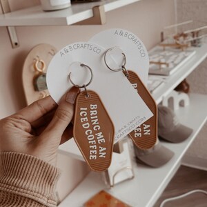 Bring Me an Iced Coffee Keychain Coffee Key Ring Motel Style Keychain ...