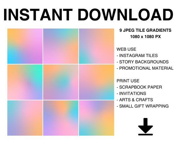 GRADIENTS DIGITAL DOWNLOAD 9 Tile Gradients Icecream - Etsy