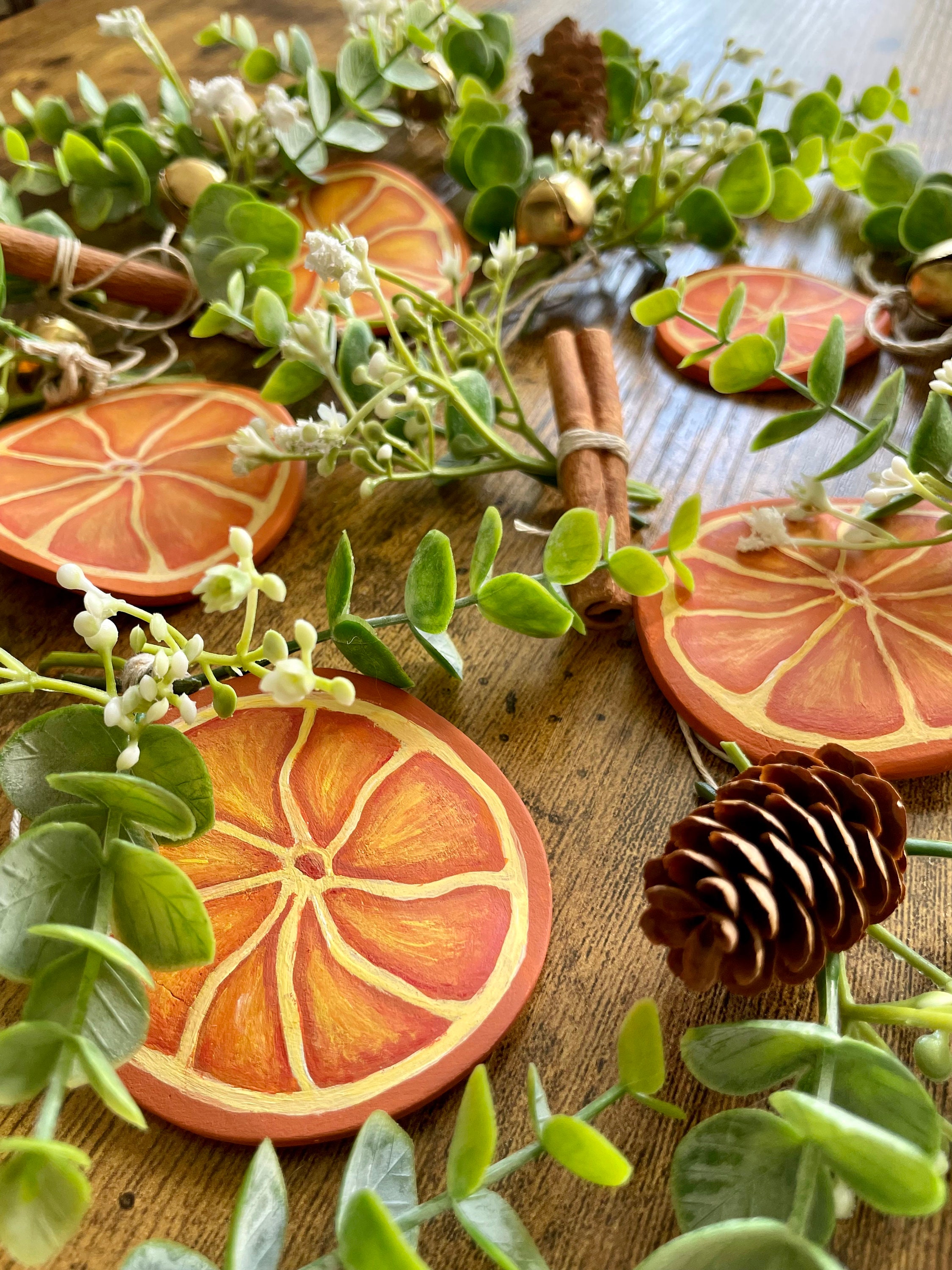Hand Painted Orange Slice Ornaments (6) - Etsy