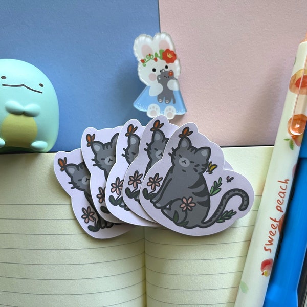 Grey Cat Stickers - Etsy