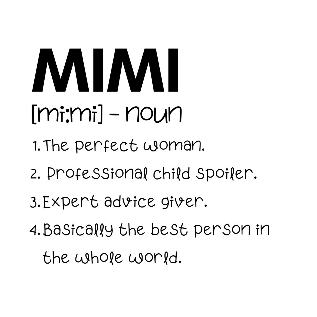 Mimi SVG | SVG/PNG Mimi Gift, Birthday, Mother's Day, Christmas - Etsy