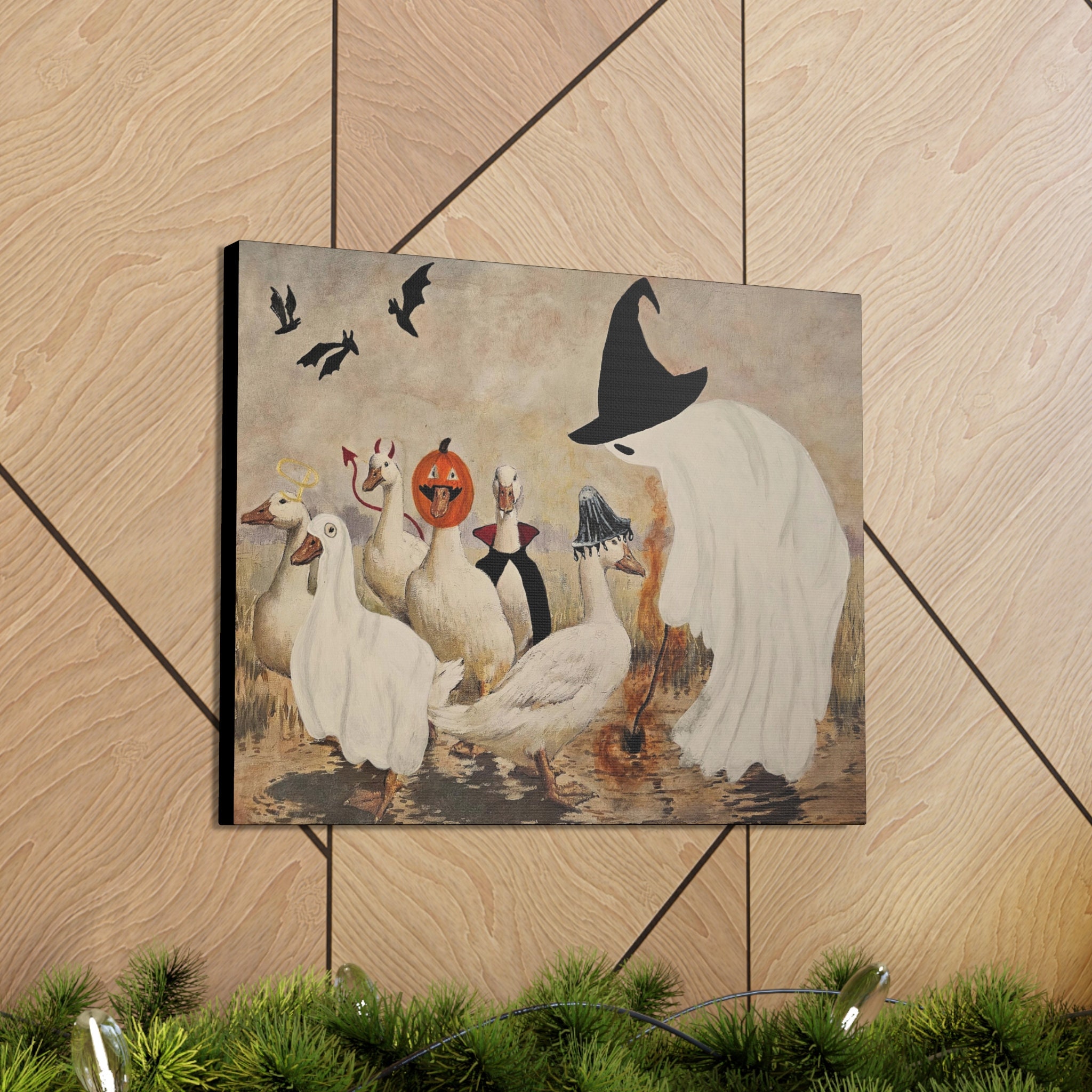 Thrifted Ghost Painting - Halloween Wall Art - Ghost Painting ...