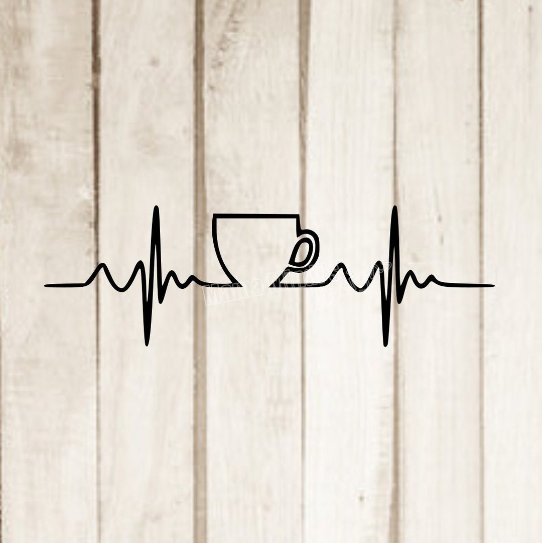Coffee Hearbeat SVG & PNG - Etsy
