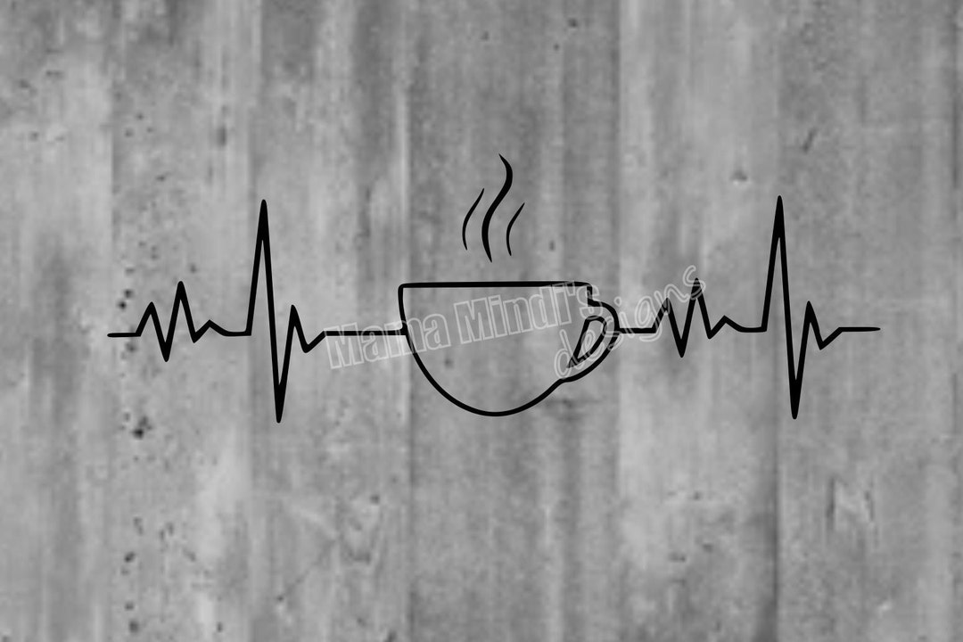 Coffee Heartbeat SVG, DXF & PNG - Etsy