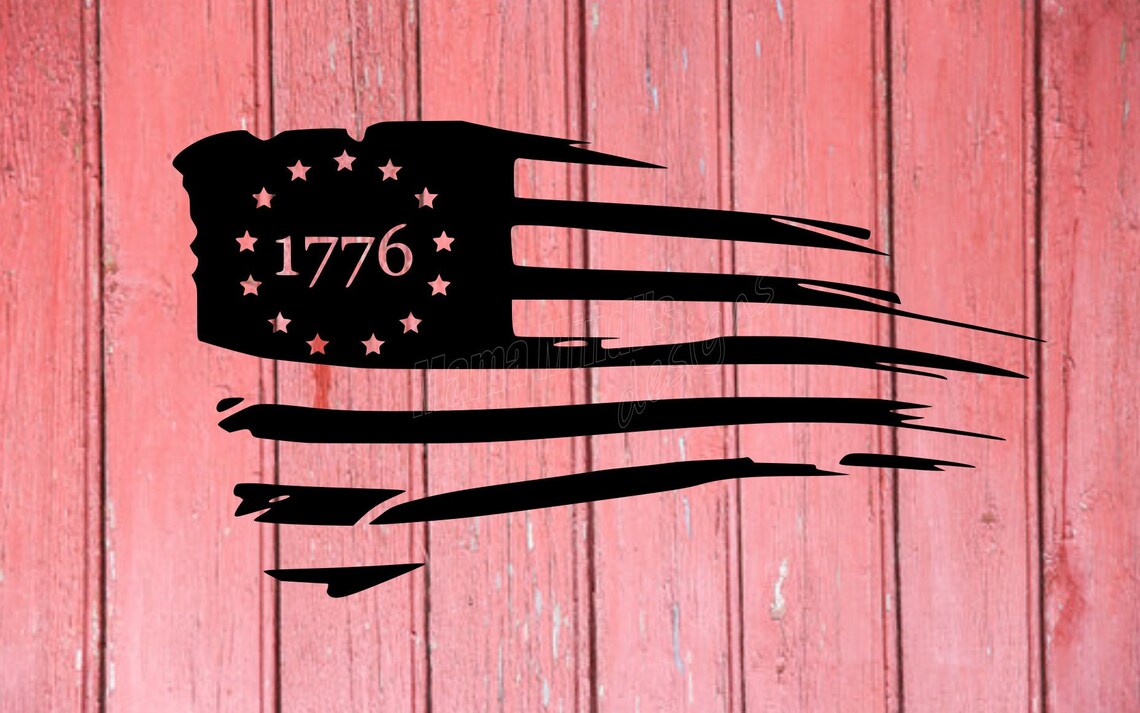 1776 Distressed American Flag SVG DXF & Pngs - Etsy