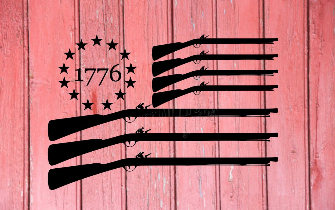 Old Rifle American Flag SVG, DXF & Pngs - Etsy