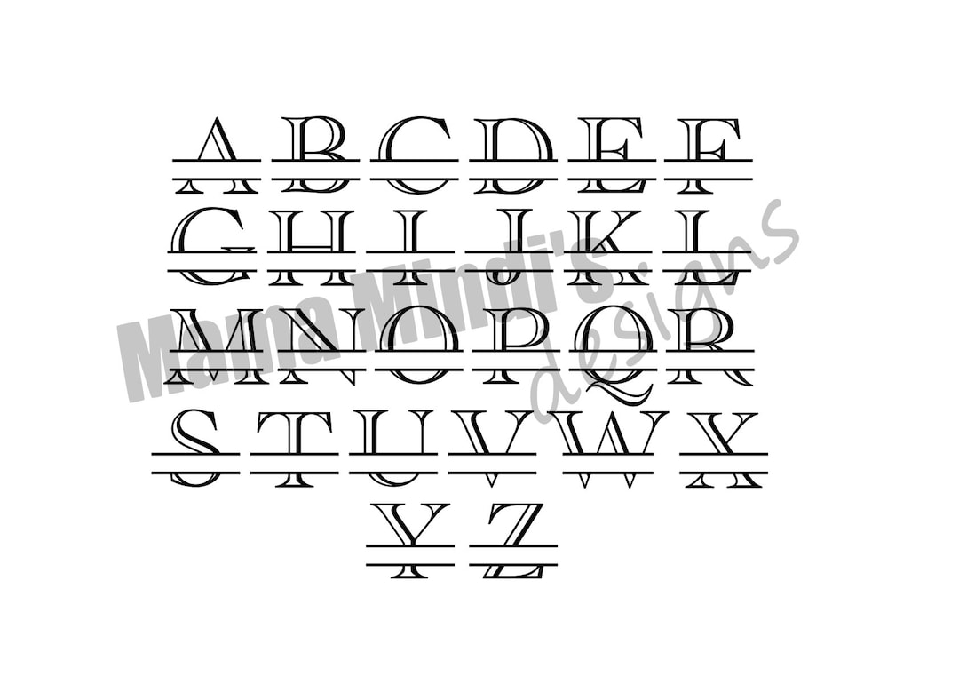 Split Letter Svgs & Pngs - Etsy