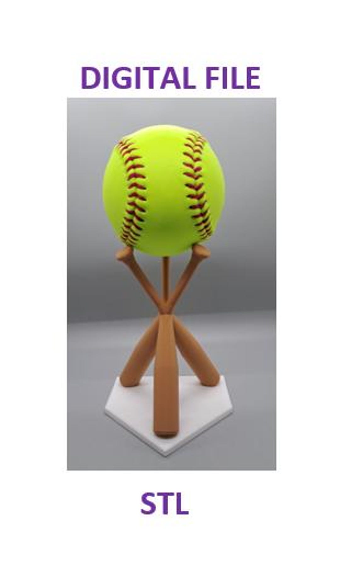 Softball Display Stand STL,DIGITAL Item,softball Holder Stl,home Run ...