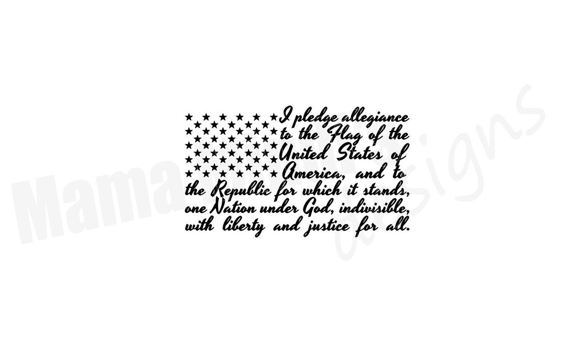 Pledge of Allegiance Flag SVG, DXF & Pngs - Etsy
