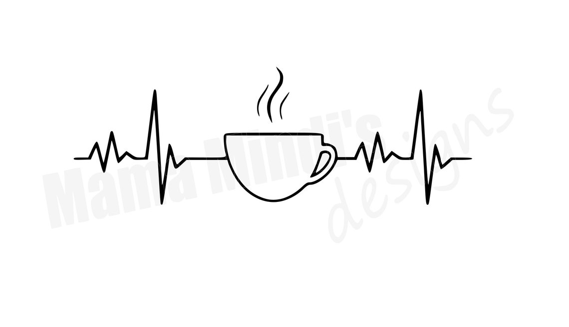 Coffee Hearbeat SVG & PNG - Etsy