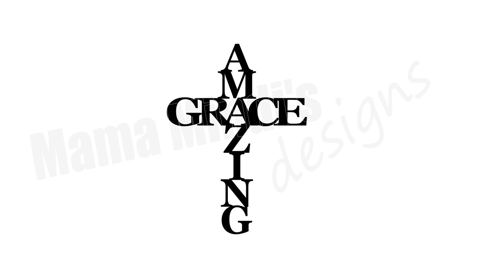 Amazing Grace Cross SVG, PNG & DXF - Etsy