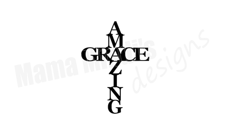 Amazing Grace Cross SVG, PNG & DXF - Etsy