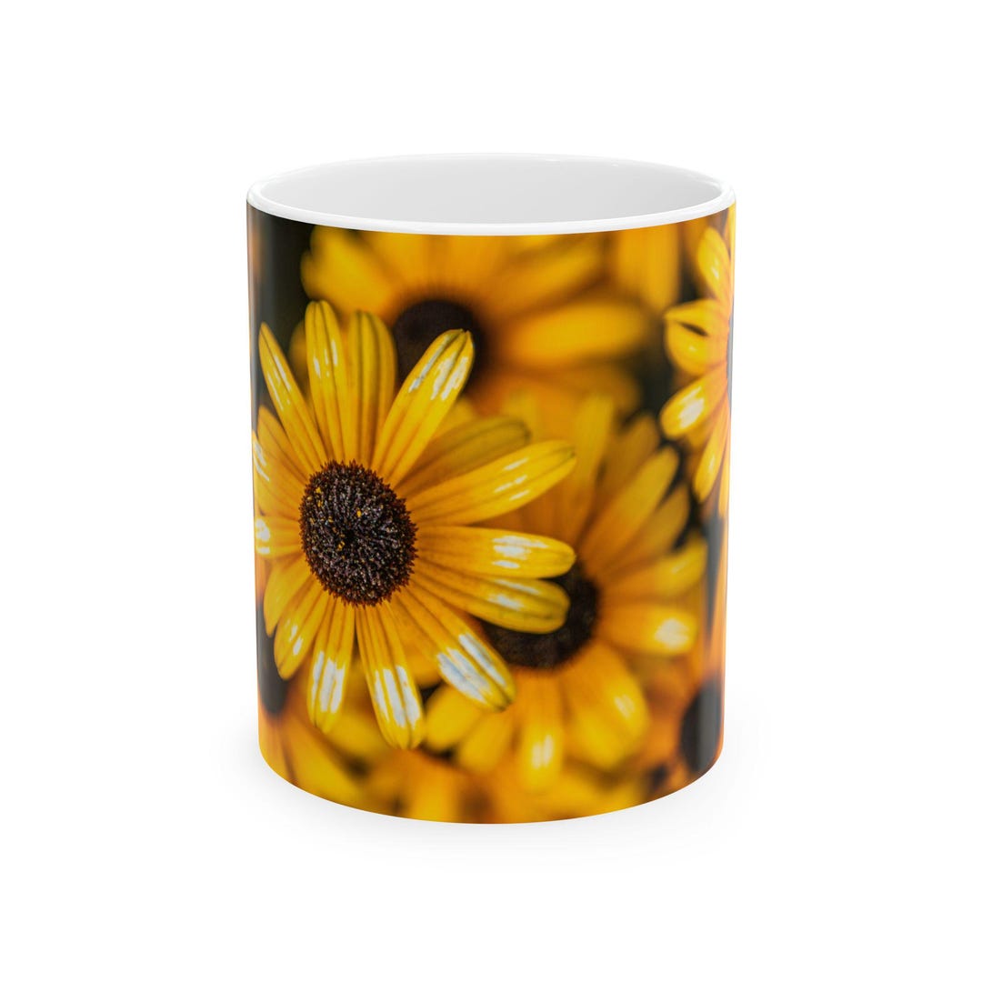 Yellow Flowers - Seaside Rock Stack Mug | Ocean Cairn Ceramic Coffee ...