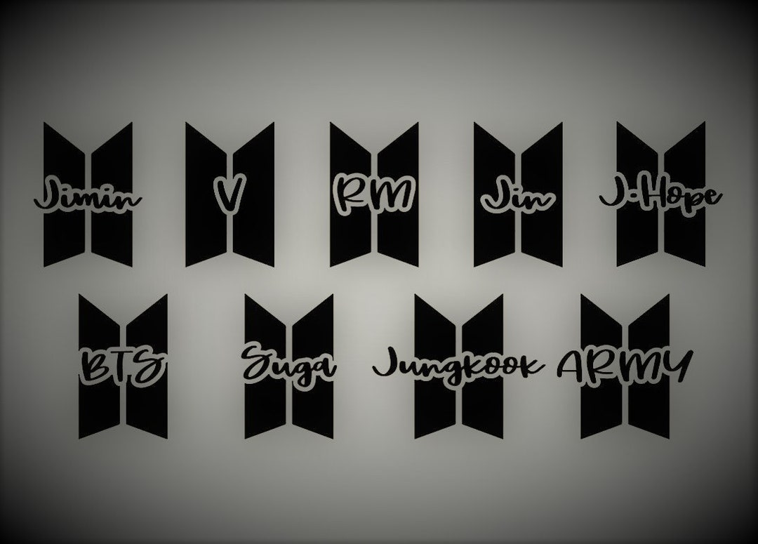 BTS Logo: J-hope, Jimin, Jin, Jungkook, RM, Suga, V, BTS, and Army Svgs ...