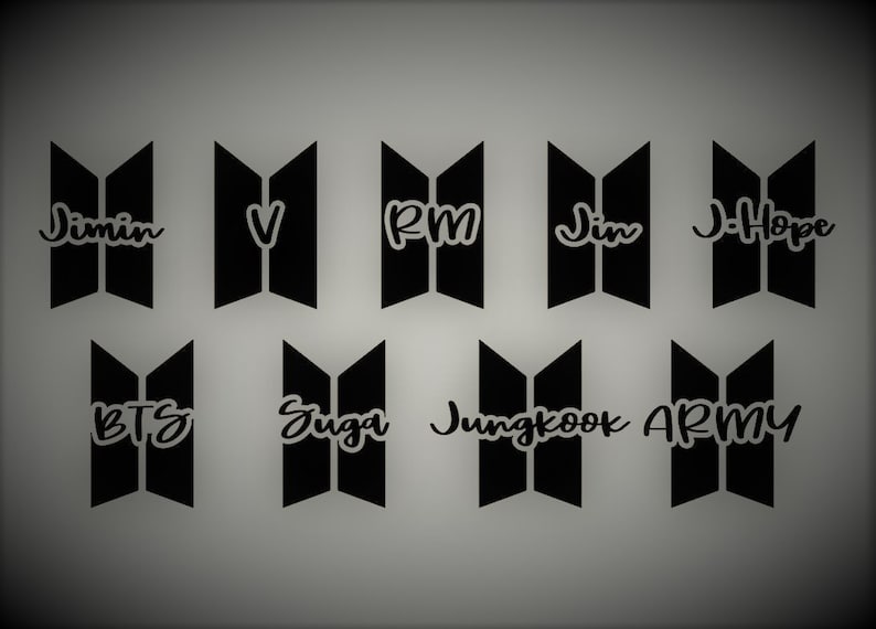 BTS Logo: J-hope, Jimin, Jin, Jungkook, RM, Suga, V, BTS, and Army Svgs ...