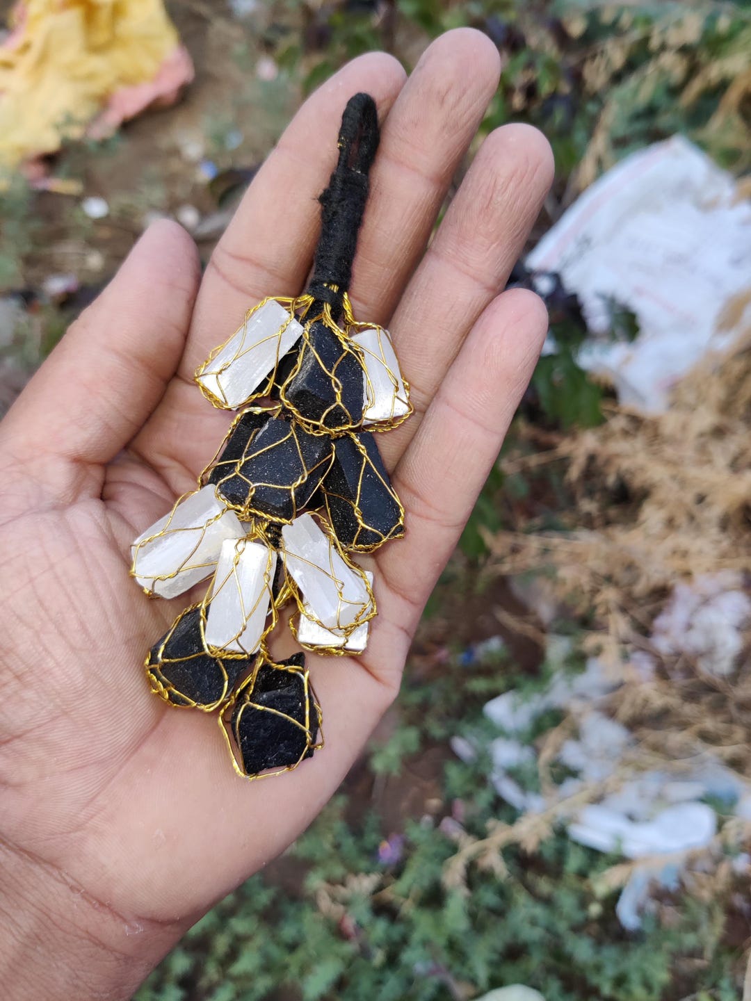 Black Tourmaline & Selenite Protection Amulet - Evil Eye Curse ...