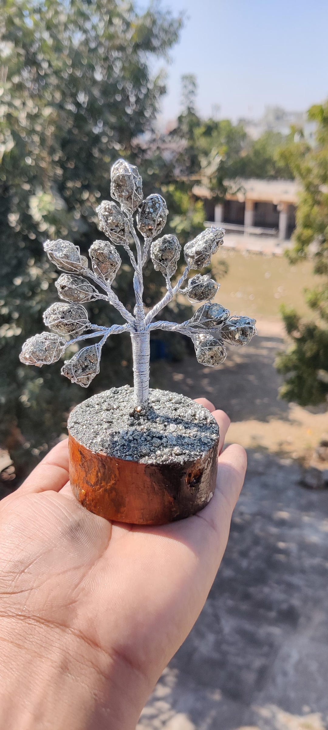 Handmade Peru Pyrite Gemstone Tree: Crystal Bonsai Decor - Etsy