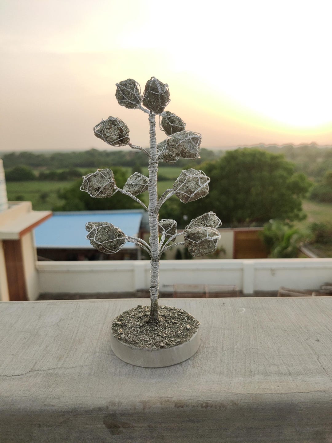 Peru Pyrite Tree Figurine Money Bonsai Good Luck Balancing Decoration ...