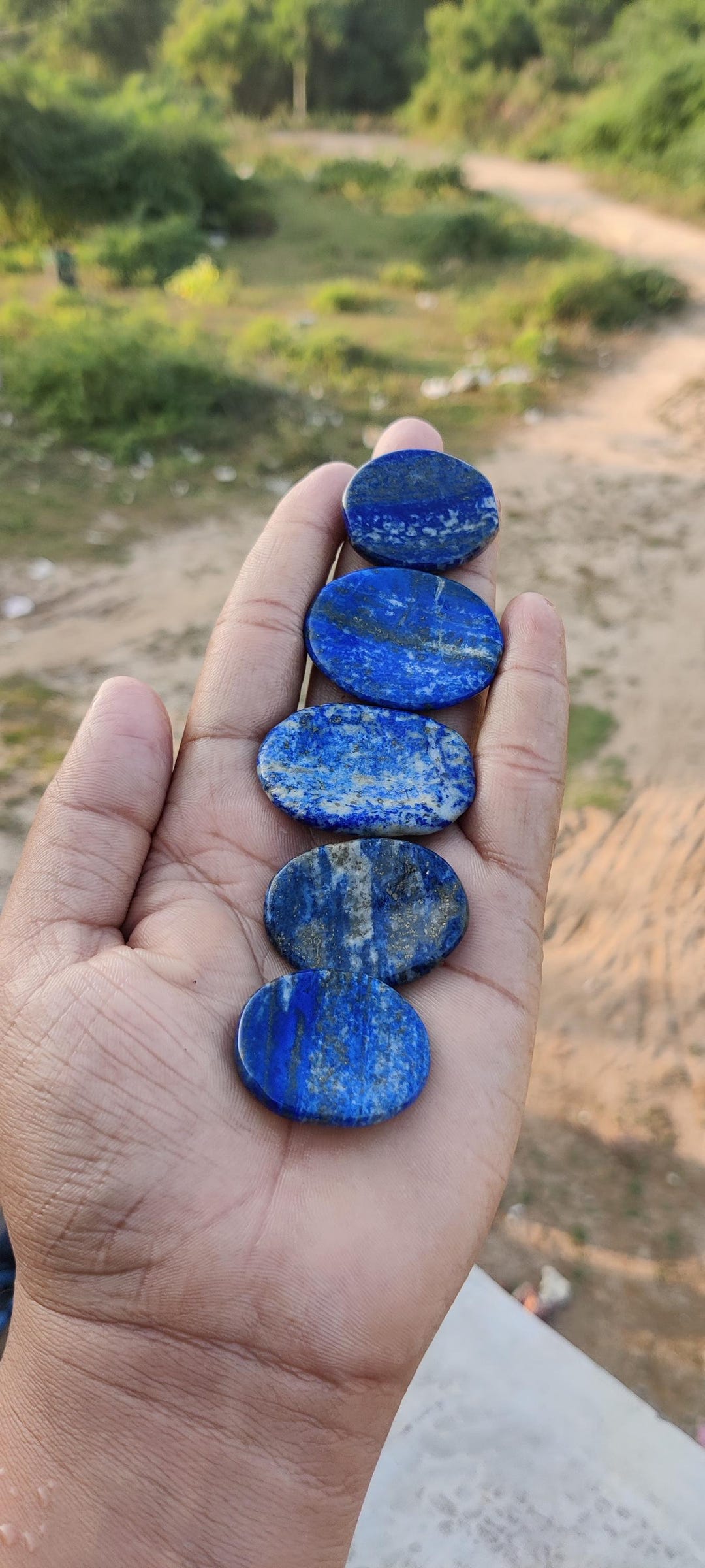 Lapis Lazuli Worry Stone Healing Thumb Stone Gift for Calm ...