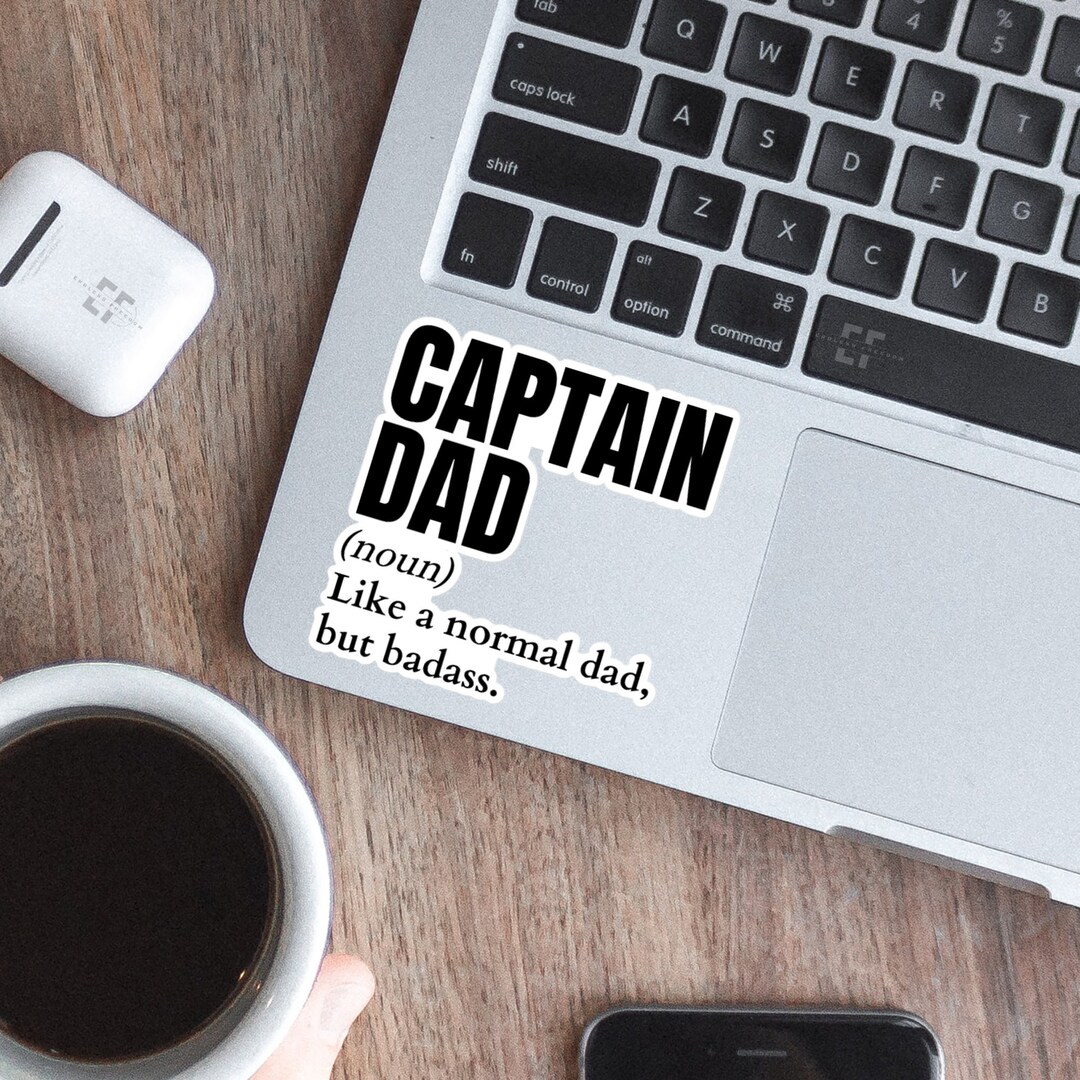 Funny BADASS Captain Dad Definition Sticker, Military Captain Gift ...