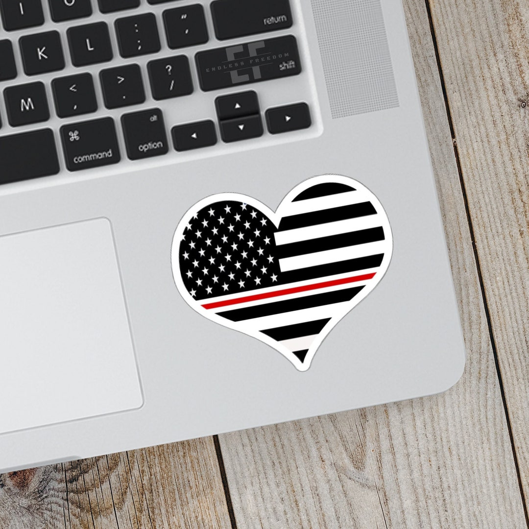 Thin Red Line Nurse American Flag Heart Sticker, Thin Red Line Nurse ...