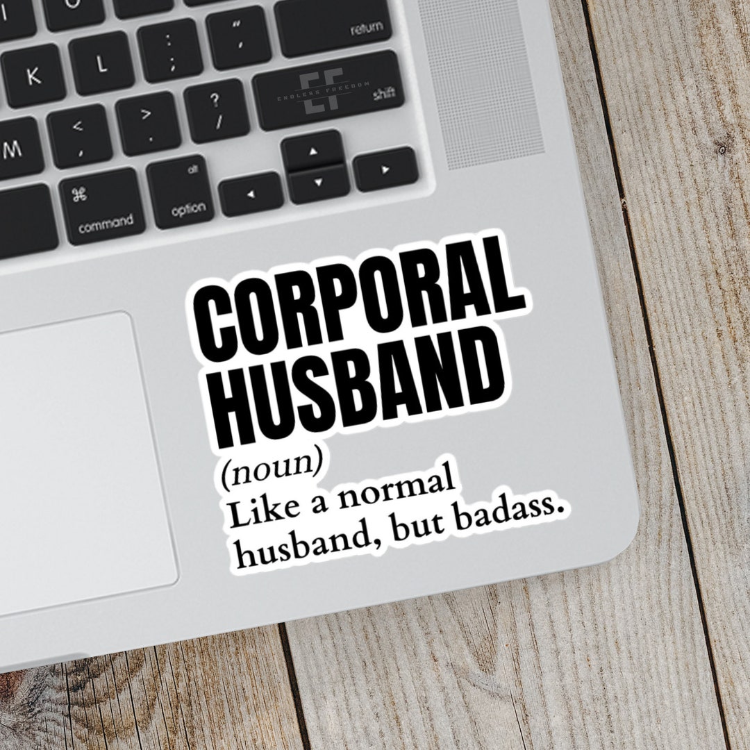 Funny BADASS Corporal Husband Definition Sticker, Military Corporal ...