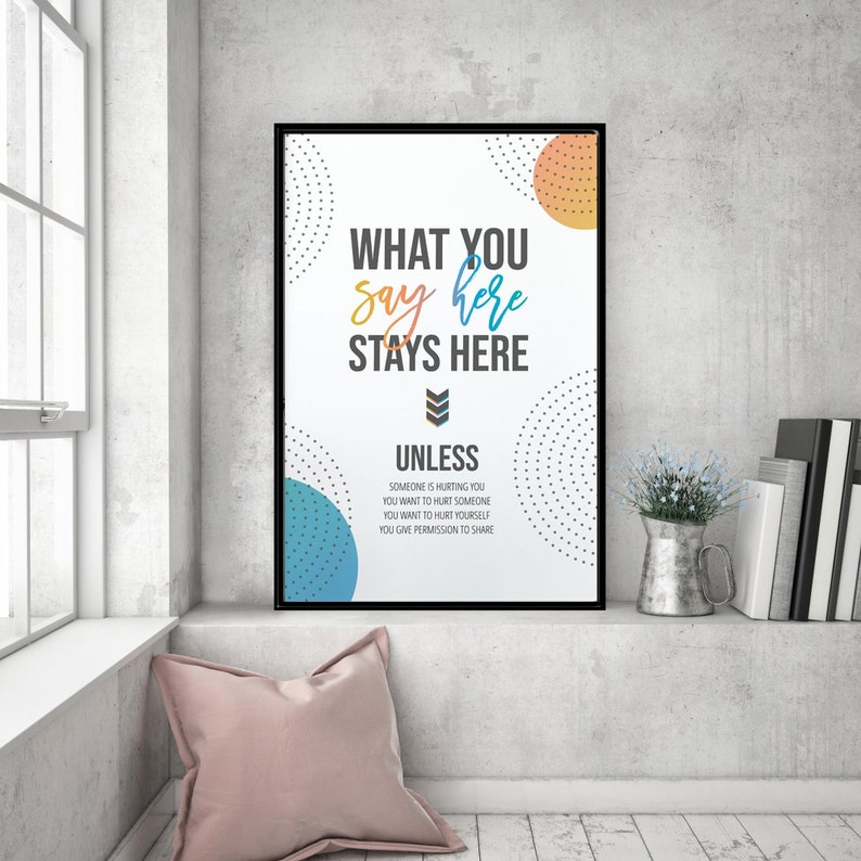 What You Say Here Stays Here Poster Therapy Poster Mental - Etsy