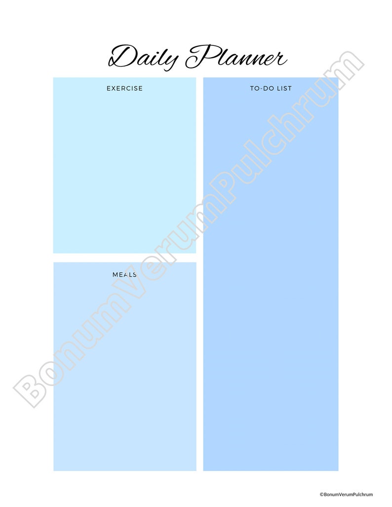 Daily Planner Blue - Etsy