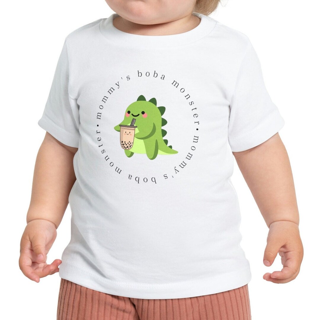 Baby Boba Bubble Tea Short Sleeve T-shirt Mommy's Boba Monster for Baby ...