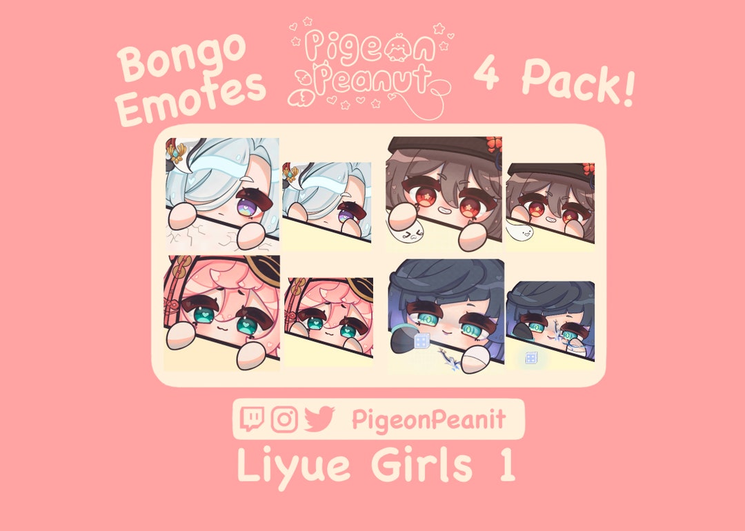 Genshin Impact Bongo Animated Twitch Emotes Yanfei Hutao Yelan Shenhe ...
