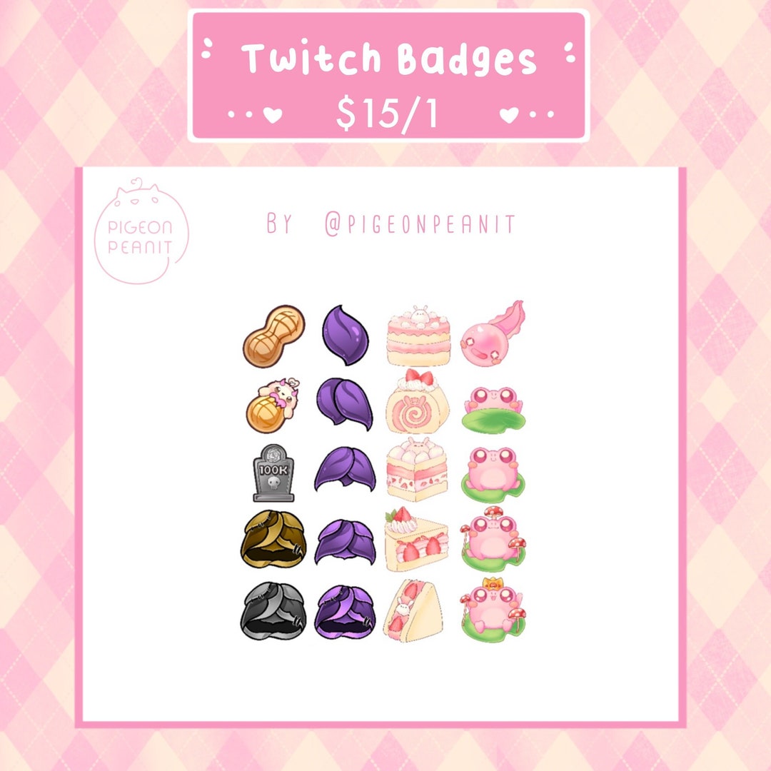 Custom Twitch Sub Badge! Emotes Kawaii Cute Personalized Discord Emotes ...