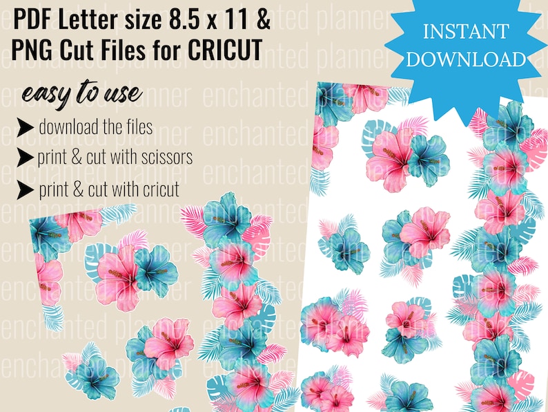 Printable Planner Stickers Classic Happy Planner Hibiscus - Etsy