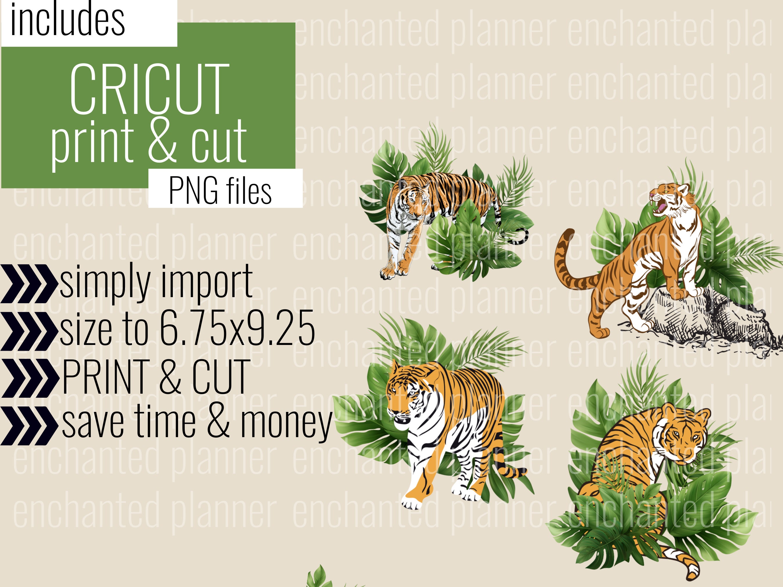 Printable Planner Stickers Happy Planner Tiger Stickers Jungle Instant ...