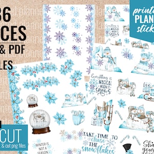Snowmen Stickers | Printable Planner Stickers | Classic Happy Planner ...