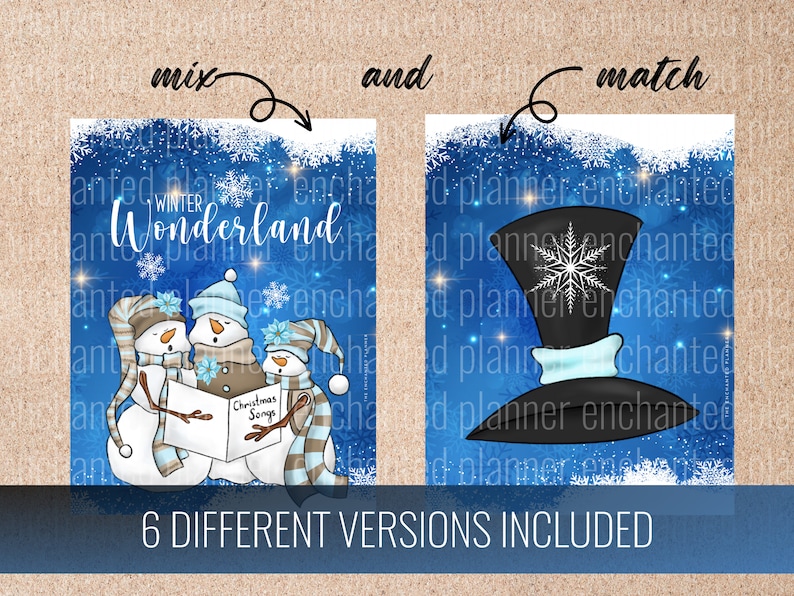 Snowmen Printable Dashboard Dividers | Fits Classic & Big Happy Planner ...