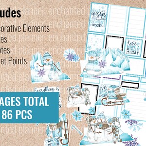 Snowmen Stickers | Printable Planner Stickers | Classic Happy Planner ...