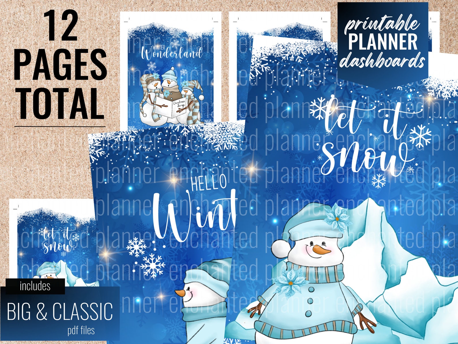 Snowmen Printable Dashboard Dividers | Fits Classic & Big Happy Planner ...