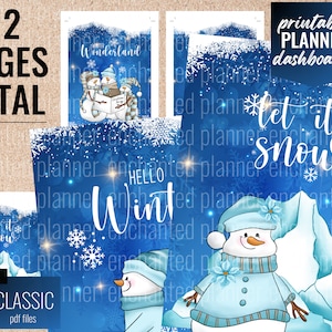 Snowmen Printable Dashboard Dividers | Fits Classic & Big Happy Planner ...