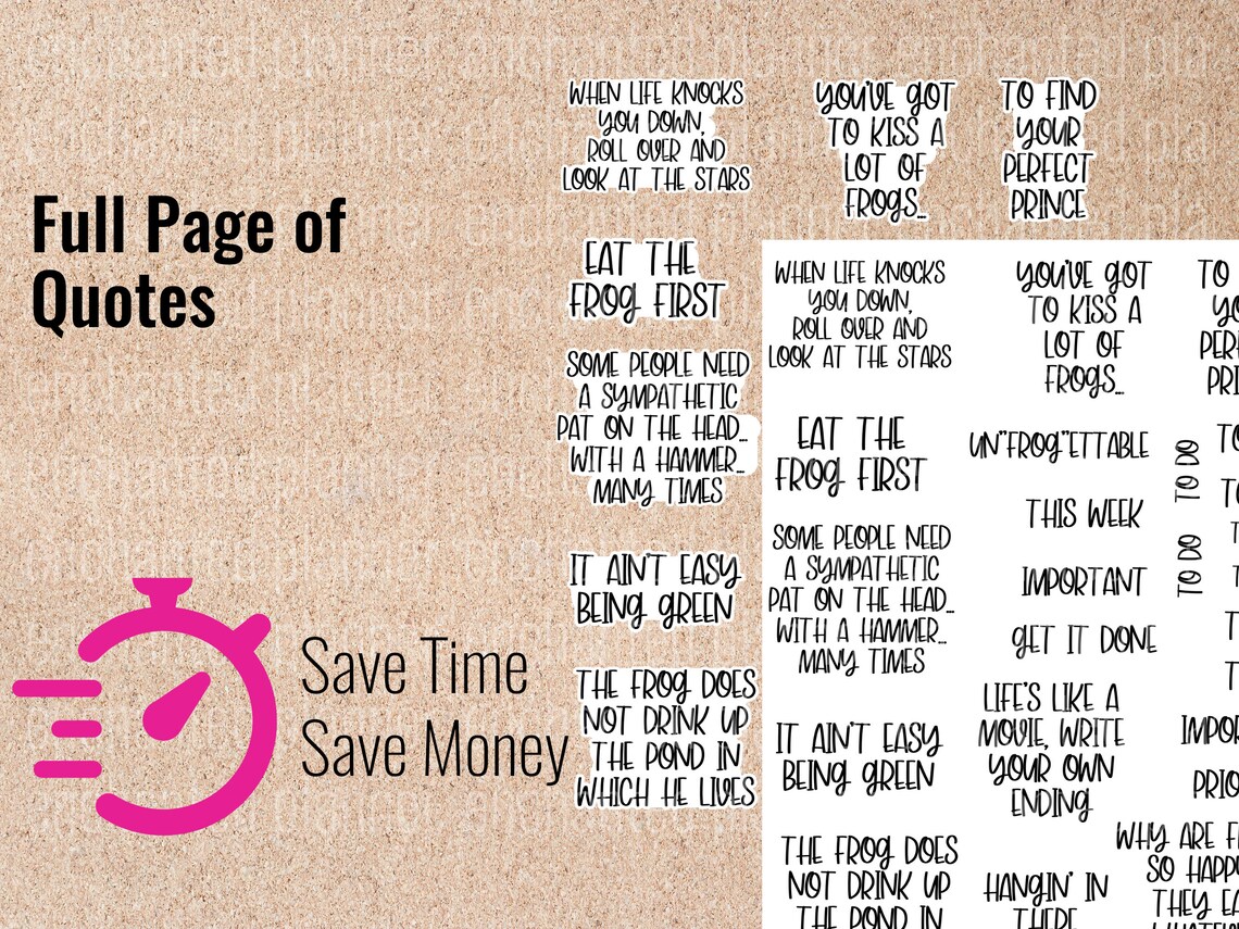 Frogs and Lilly Pads | Printable Planner Stickers | Classic Happy ...