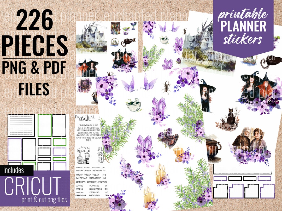 Witches | Magic Stickers | Printable Planner Stickers | Classic Happy ...