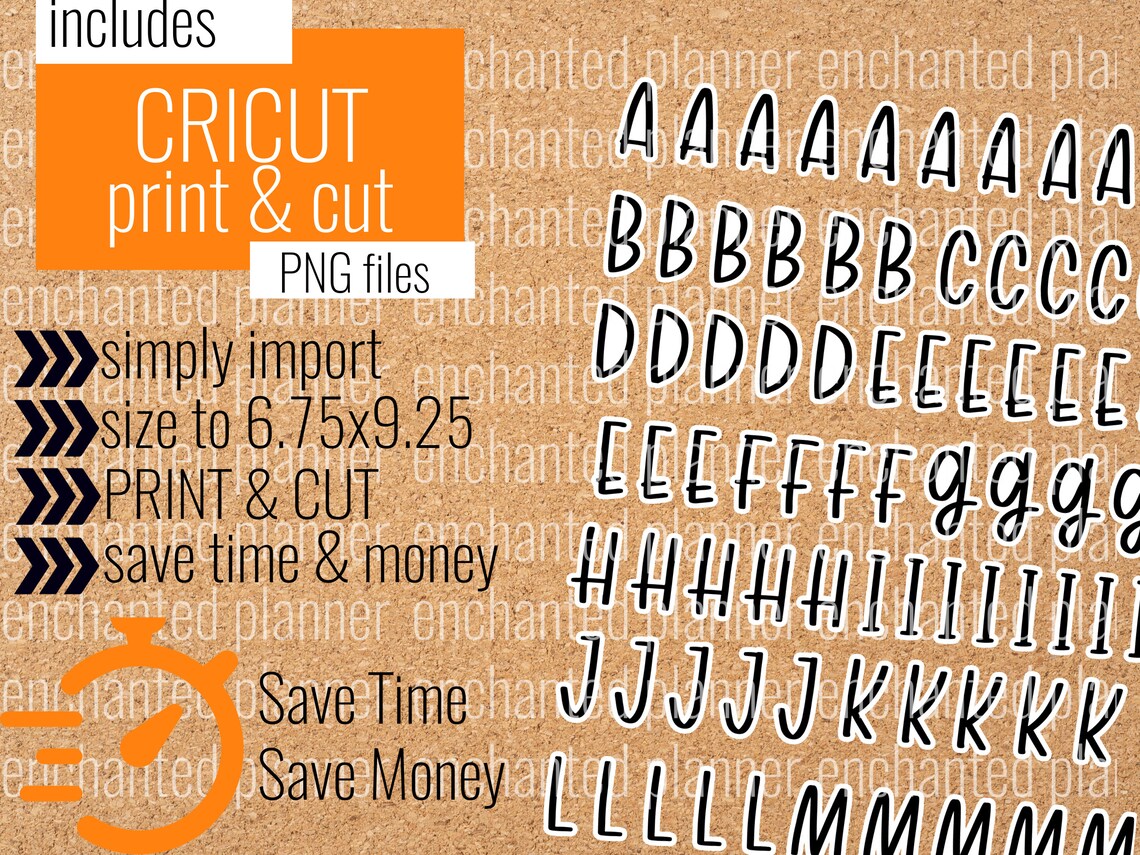 Printable Letter Stickers Classic Happy Planner Alphabet Stickers ...