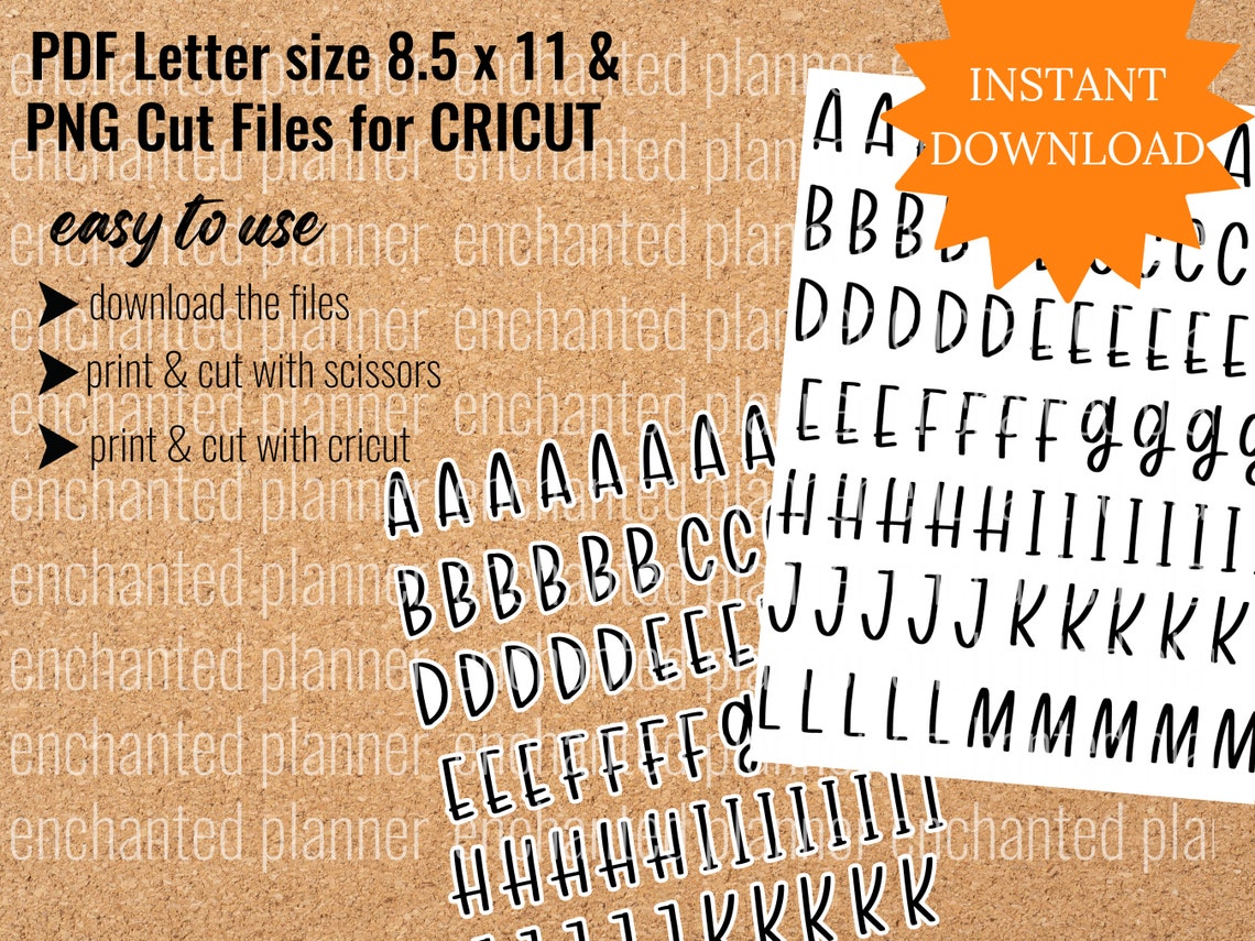 Printable Letter Stickers Classic Happy Planner Alphabet Stickers ...