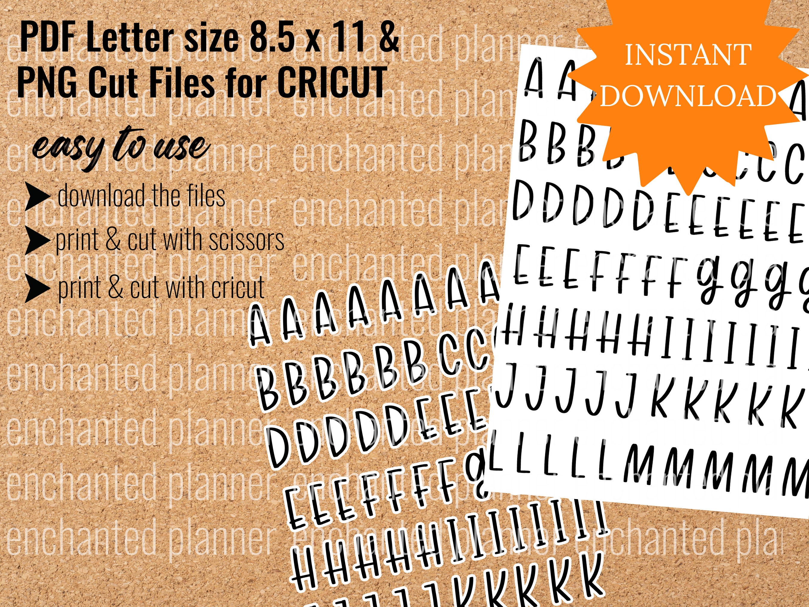 Printable Letter Stickers Classic Happy Planner Alphabet Stickers ...