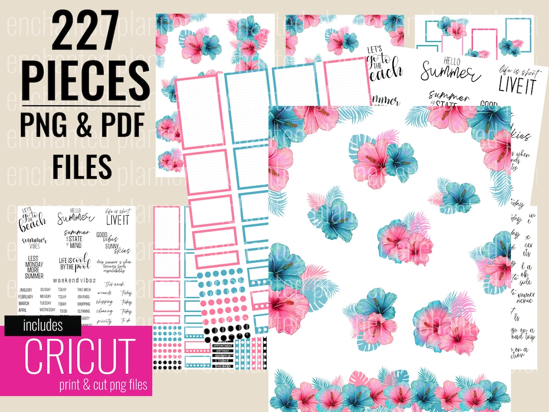 Printable Planner Stickers | Classic Happy Planner | Hibiscus Stickers ...